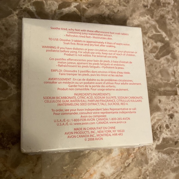 Avon | Bath | New Avon Watermelon Effervescent Foot Tablets | Poshmark